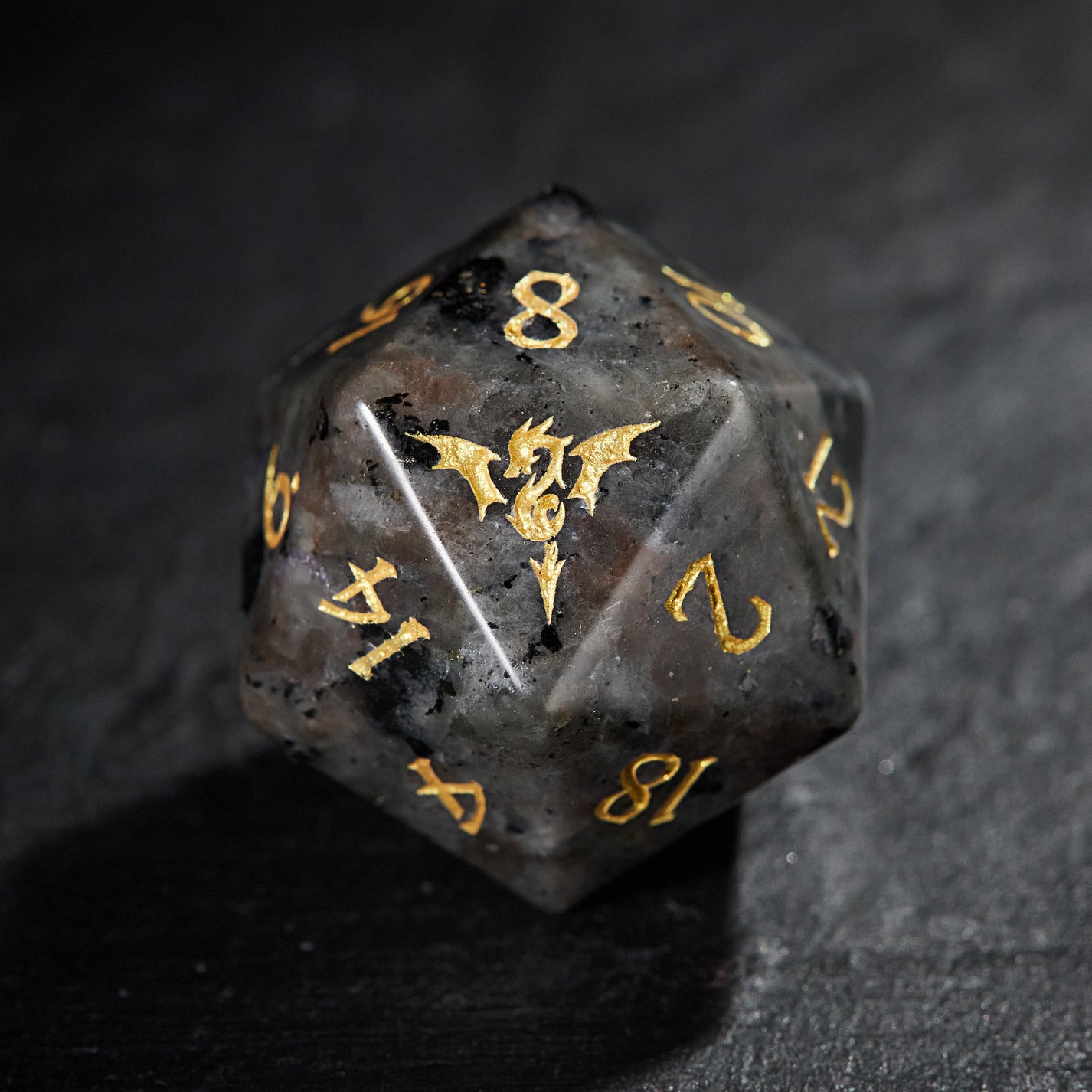 Yooperlite Gemstone Flying Dragon DnD D&D Dice Set – CrystalMaggie