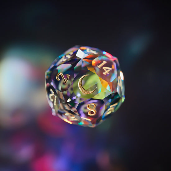 Multifaceted Fantastic Glass Moon DnD D&D Dice Set – CrystalMaggie