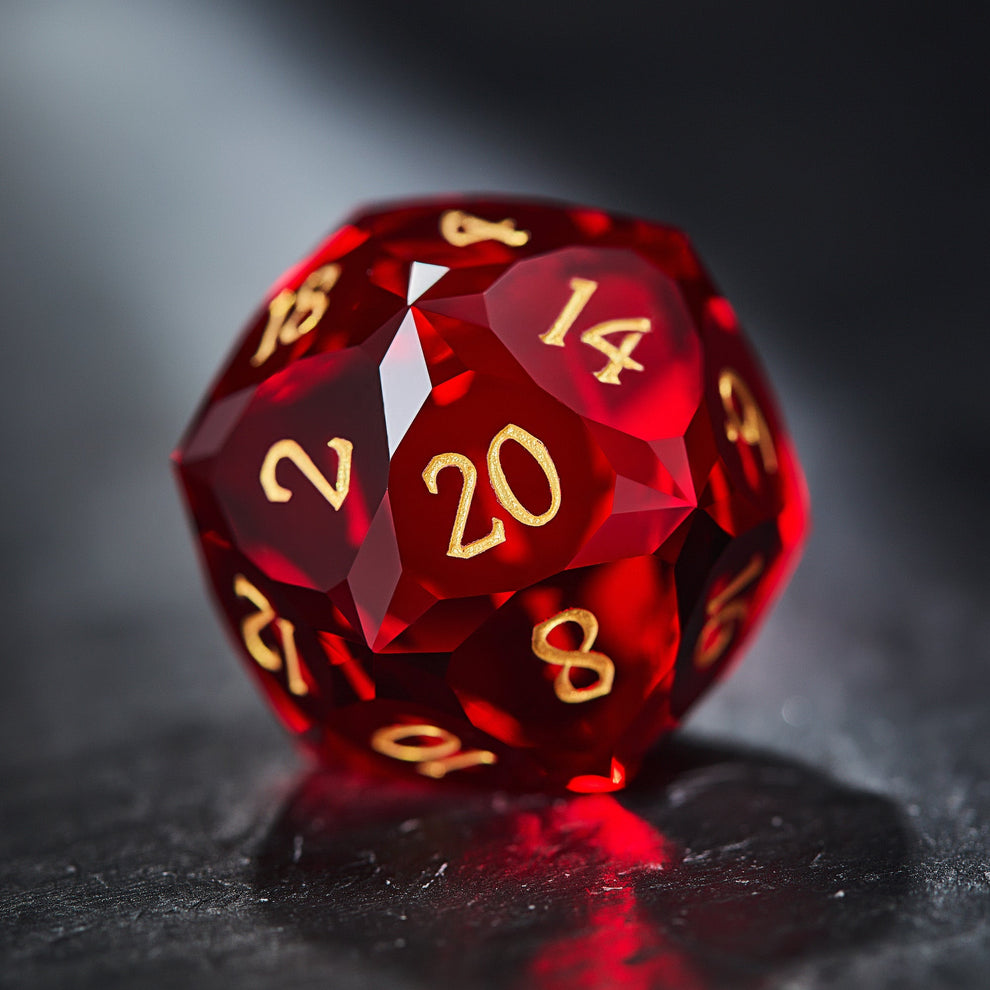 Multifaceted Blood Red Glass DnD D&D Dice – CrystalMaggie