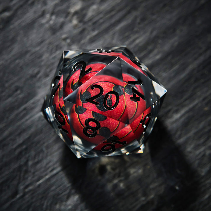 Floating Red Sharingan Eye Liquid Core Resin DnD D&D Dice Set ...