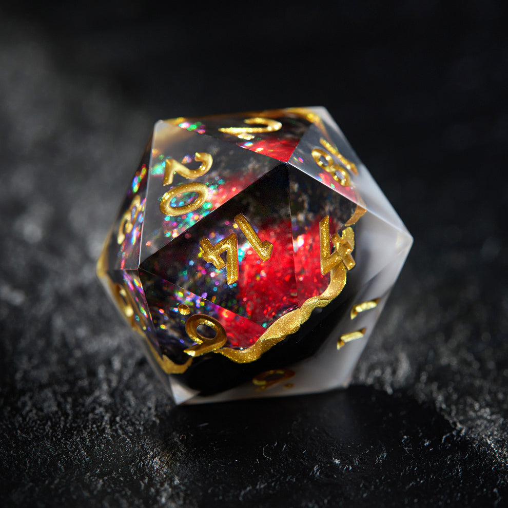 Black Red Glitter Geode Dice – CrystalMaggie