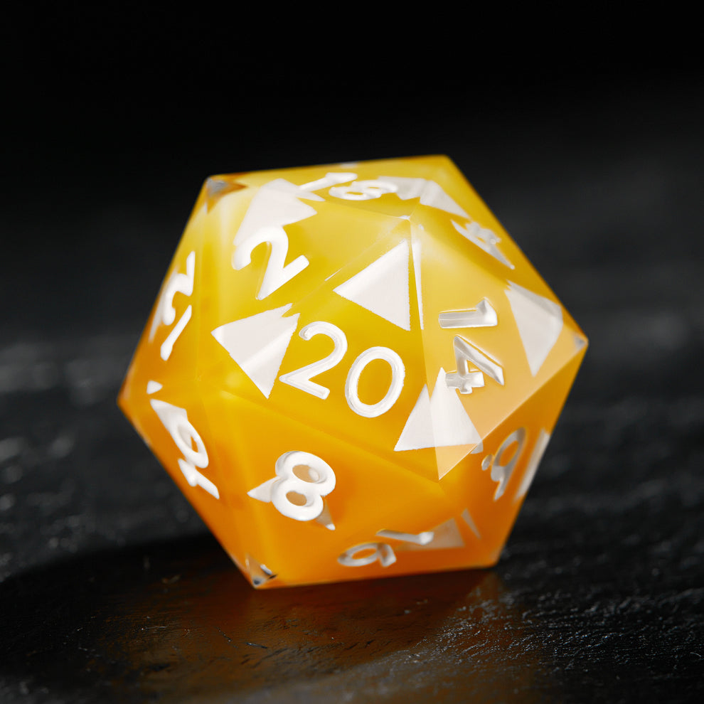 Inspired by Demon Slayer Zenitsu Orange Yellow Resin Dice – CrystalMaggie