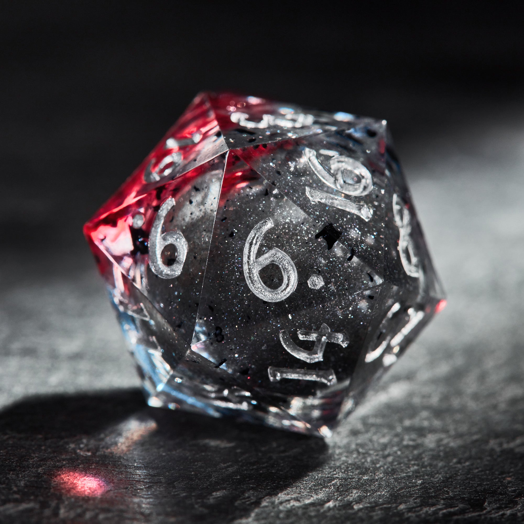 Raised Dark Blue Lightning Glass DnD D&D Dice Set – CrystalMaggie