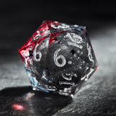 Raised Dark Blue Lightning Glass DnD D&D Dice Set – CrystalMaggie