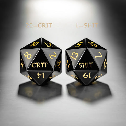 Black Obsidian Gemstone Crit Sh*t DnD D&D Dice Set – CrystalMaggie