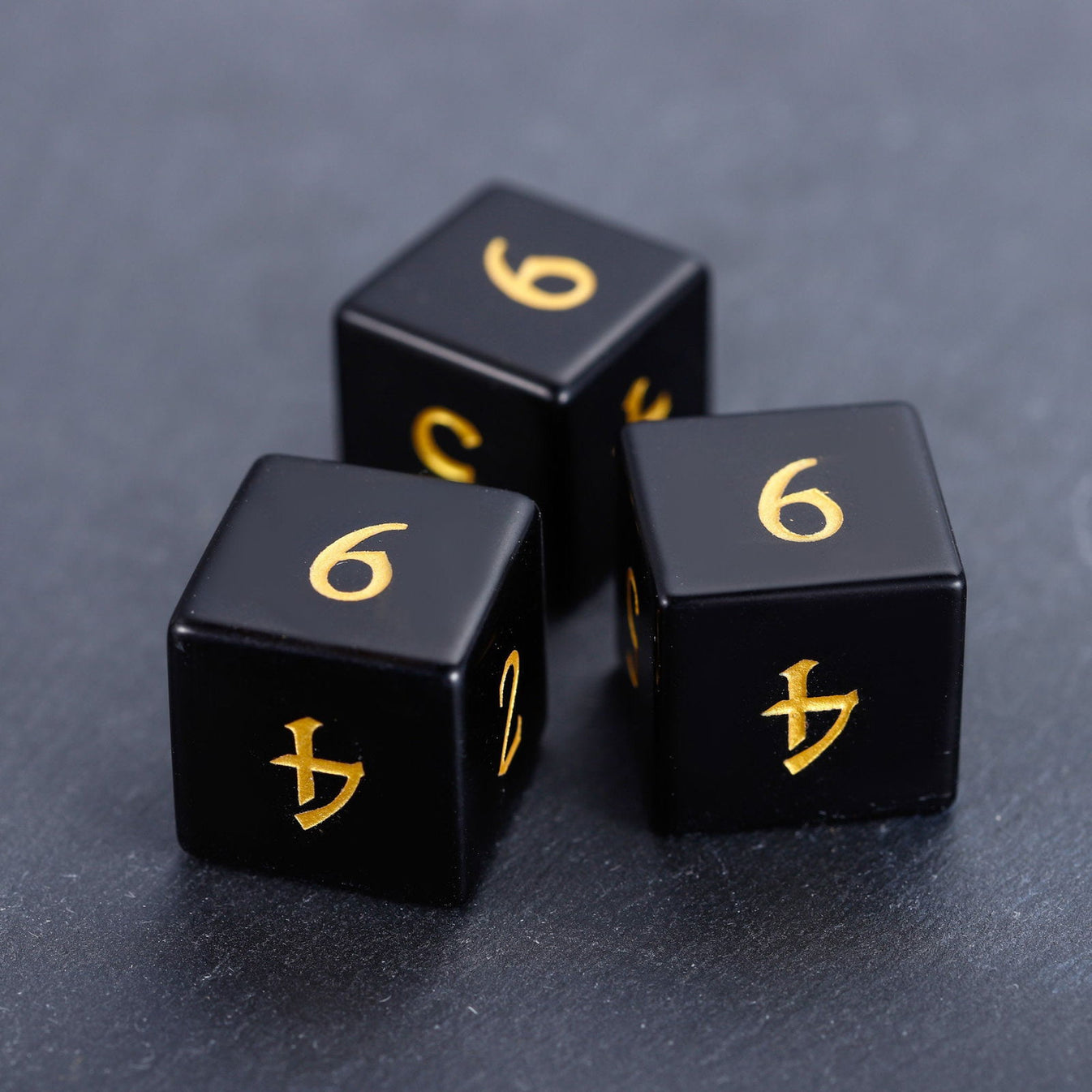 Black Obsidian Gemstone Crit Sh*t DnD D&D Dice Set – CrystalMaggie