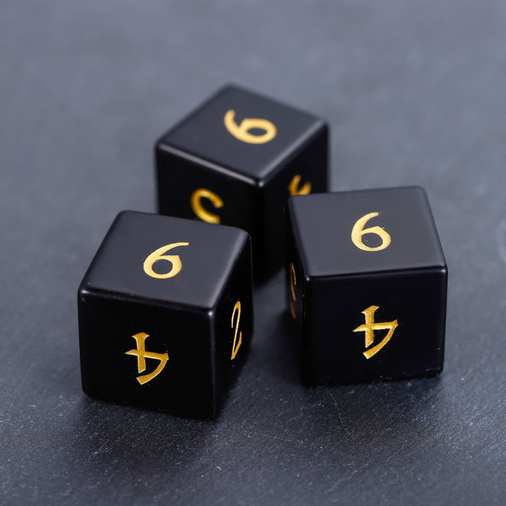 Raised Blood Red Glass DnD D&D Dice Set – CrystalMaggie