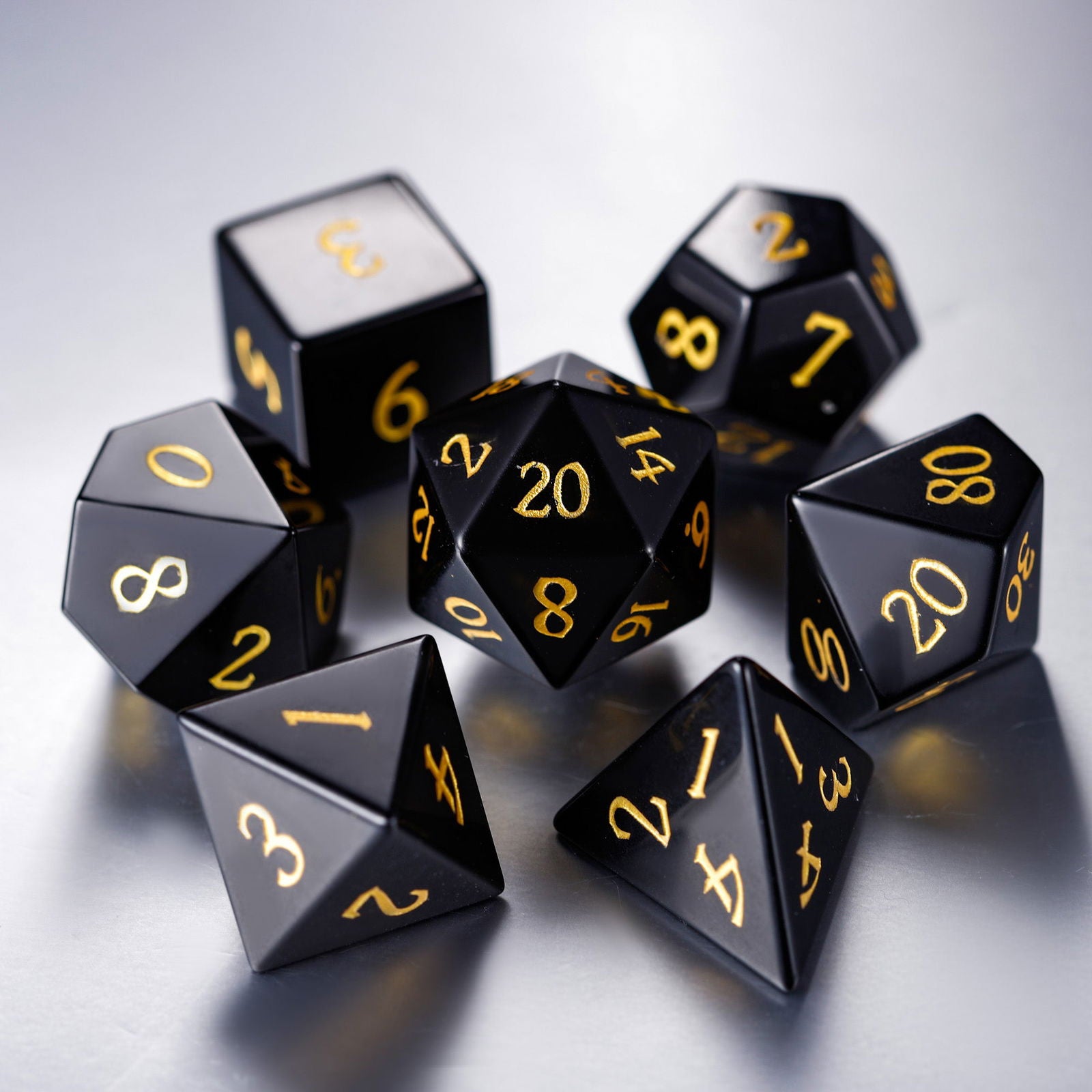 Purple White Goldleaf Resin DnD D&D Dice Set – CrystalMaggie