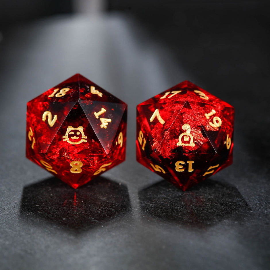 Yellow Sand Liquid Core Resin Bee DnD D&D Dice Set