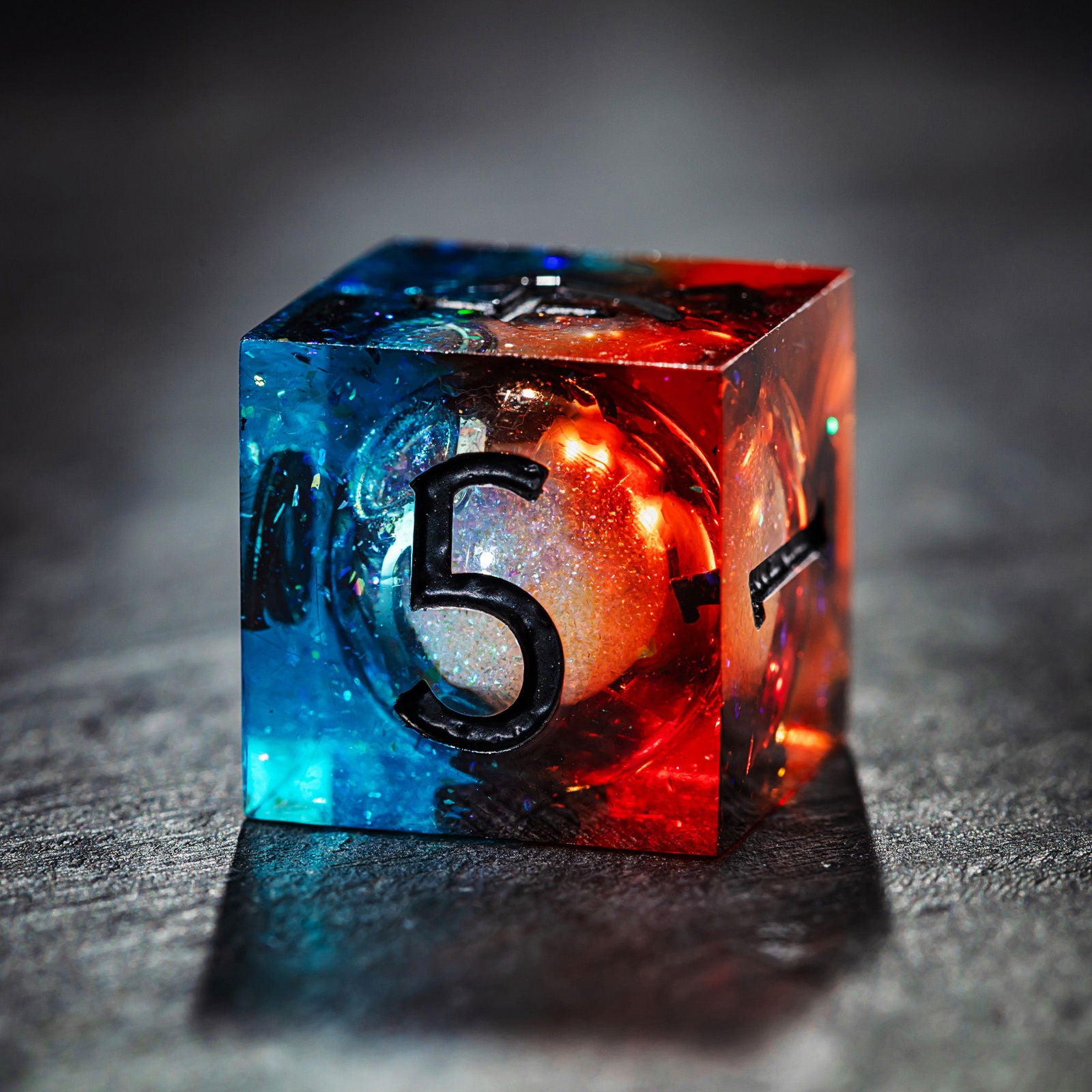 Blue Galaxy Liquid Core Resin Supernatural Anti-possession DnD D&D Dice Set