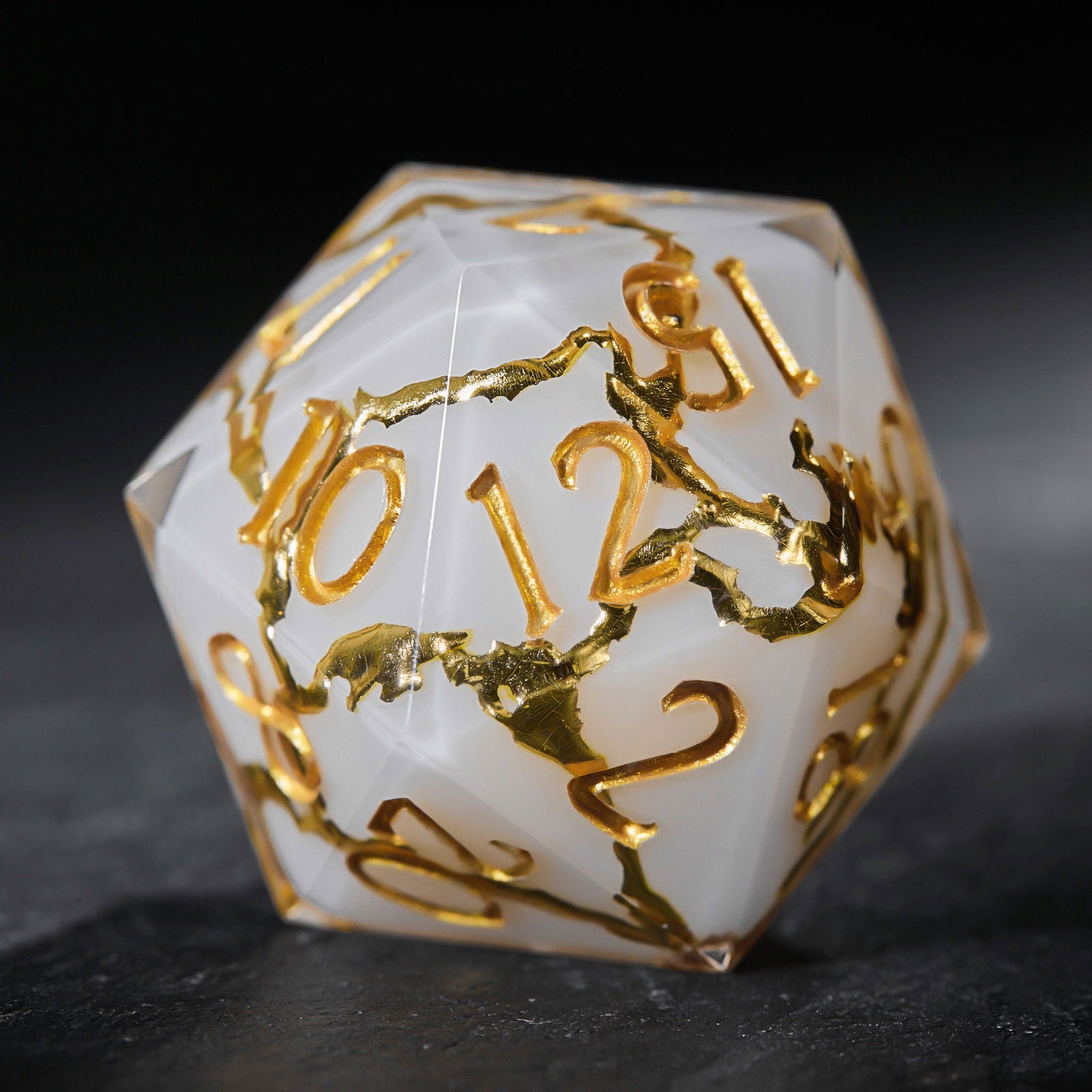 Cracks of Gold Resin DnD D&D Dice Set