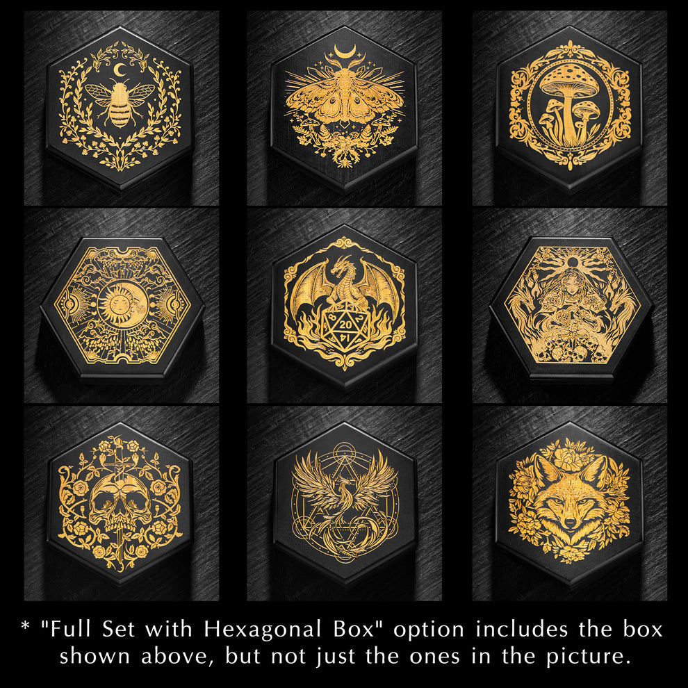 Raised Fantastic Glass Moon DnD D&D Dice Set – CrystalMaggie