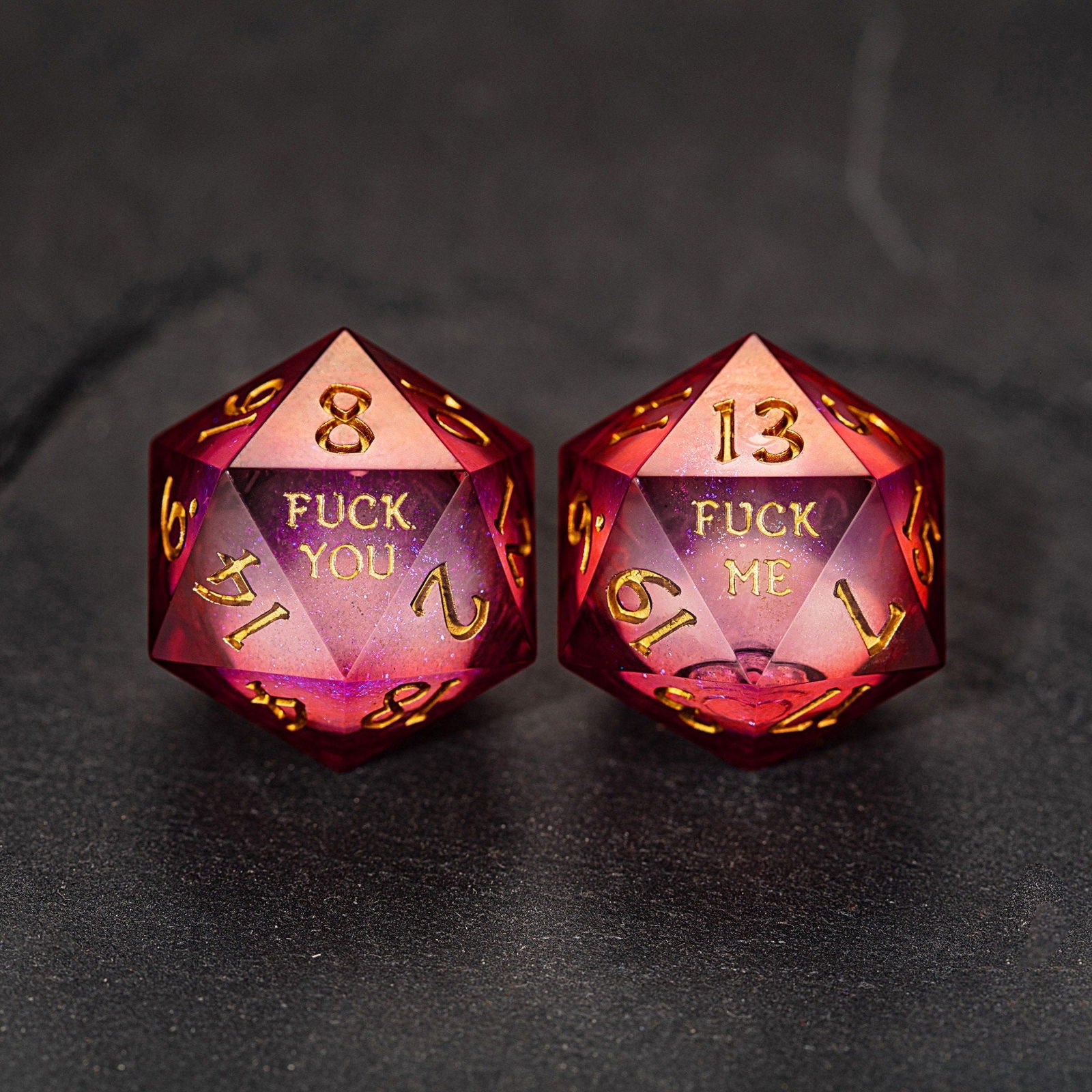 Cracks of Gold Resin DnD D&D Dice Set