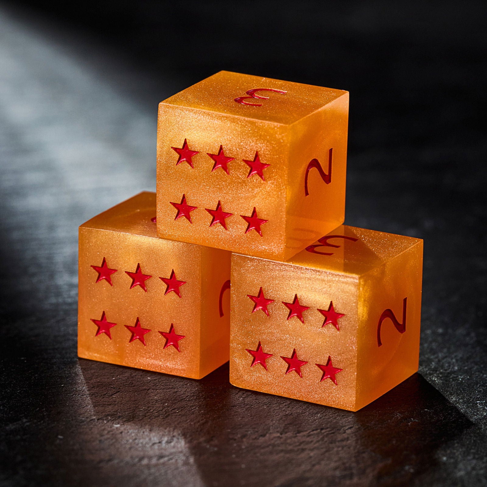 Design Inspired By Dragon Ball Orange Resin DnD D&D Dice Set ...