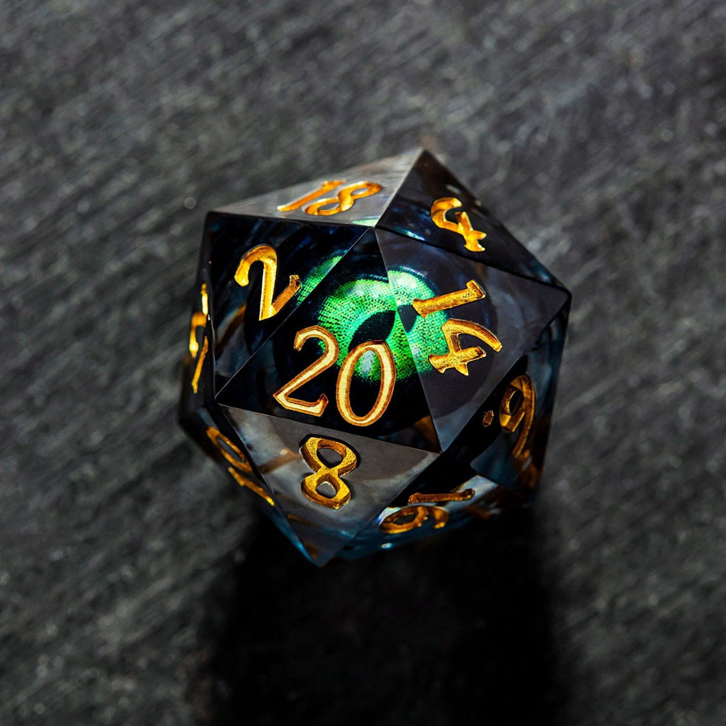 Floating Green Pupil Dragon's Eye Liquid Core DnD D&D Dice D6 ...