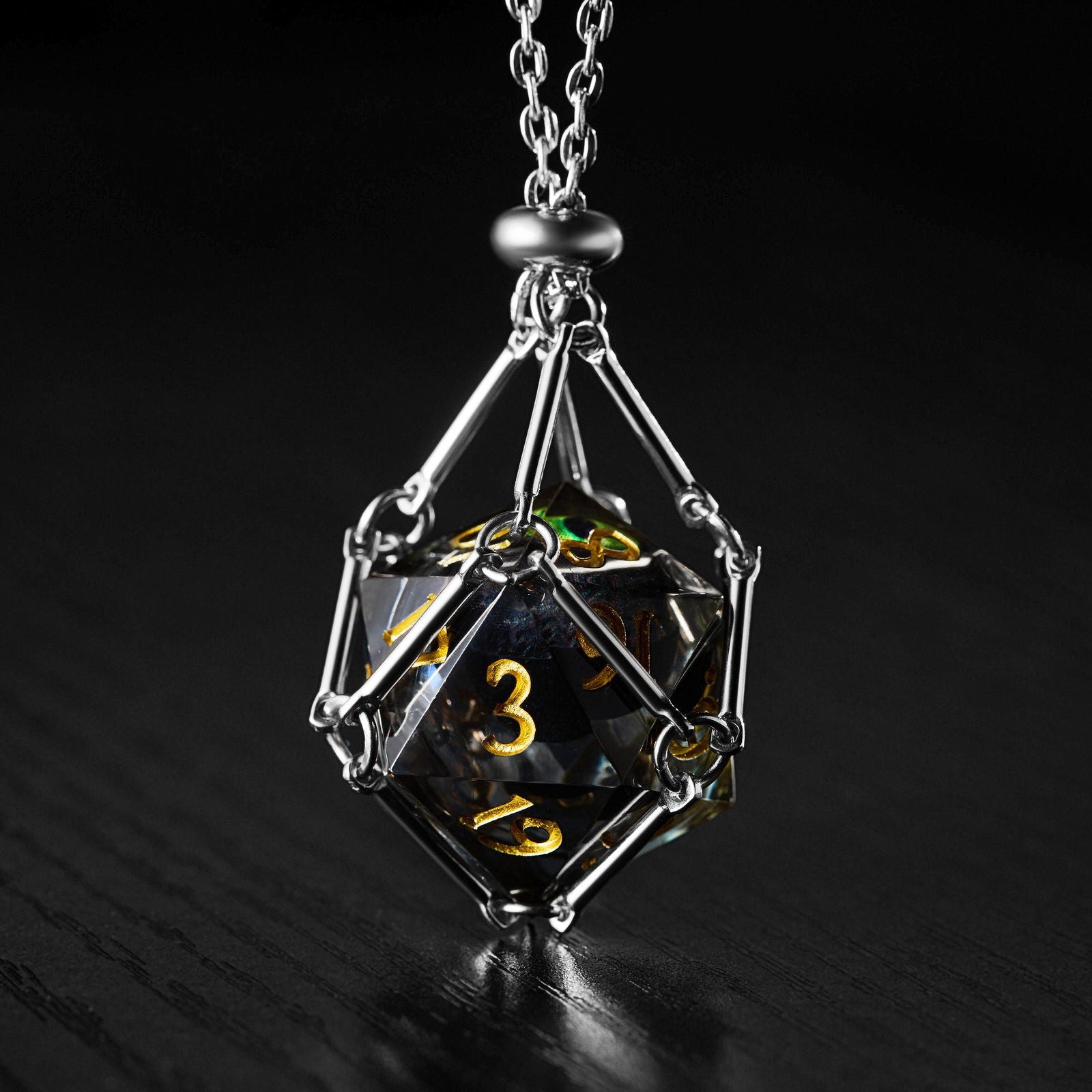 Floating Green Pupil Dragon's Eye Liquid Core Resin DnD D&D Dice Set – CrystalMaggie