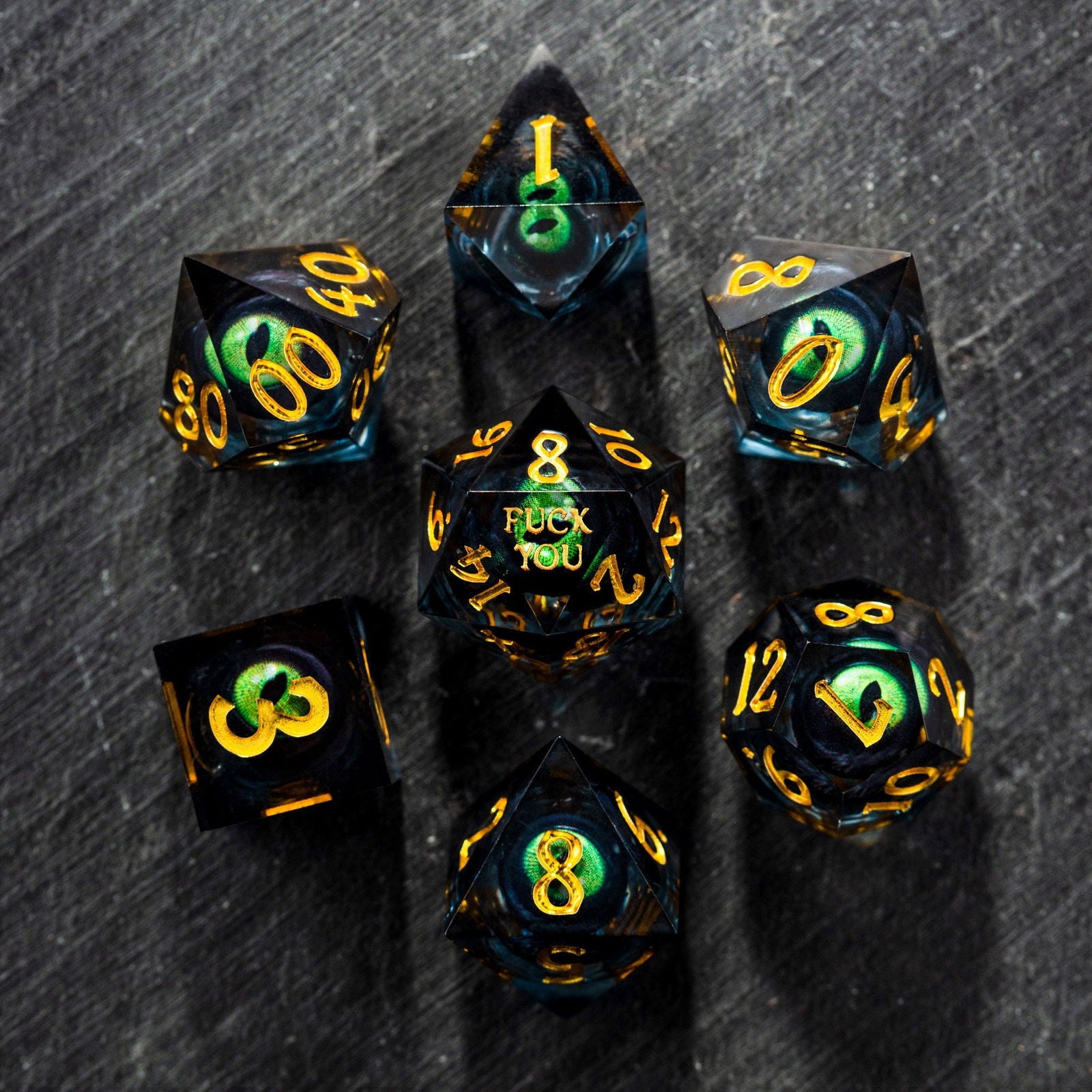 Floating Green Pupil Dragon's Eye Liquid Core Resin F Word DnD D&D Dic ...