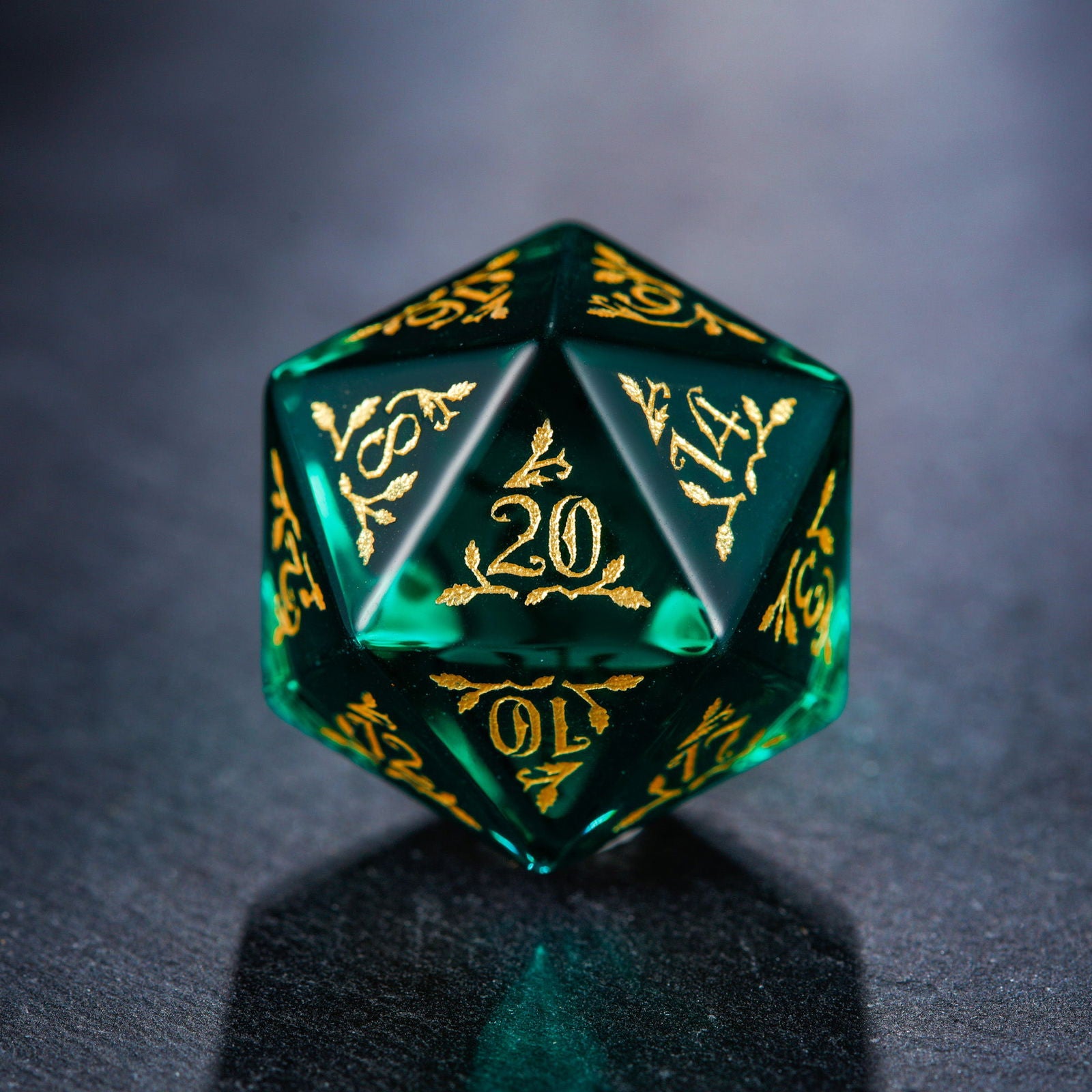 Green Glass Plant Vine Motif DnD D&D Dice – CrystalMaggie