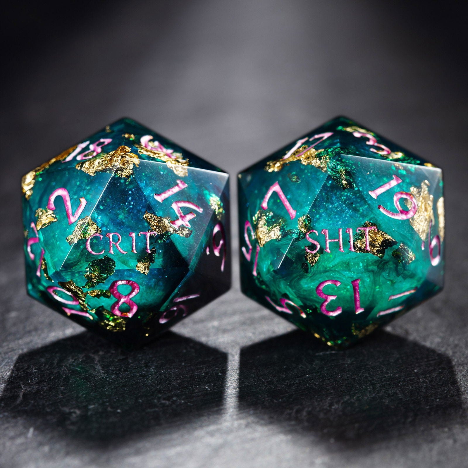 Green Liquid Core Resin All Zelda DnD D&D Dice Set – CrystalMaggie