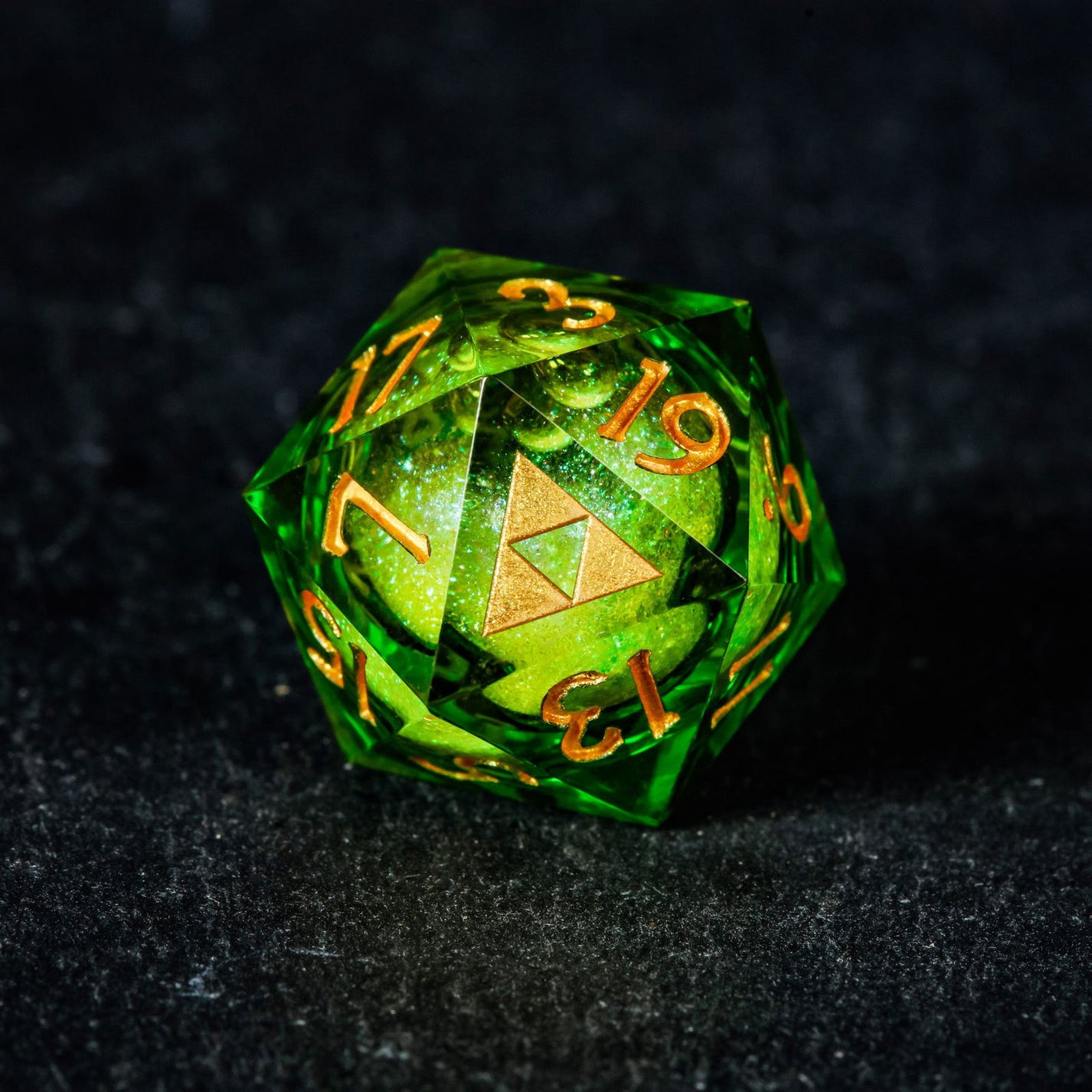 Green Liquid Core Resin All Zelda DnD D&D Dice Set – CrystalMaggie