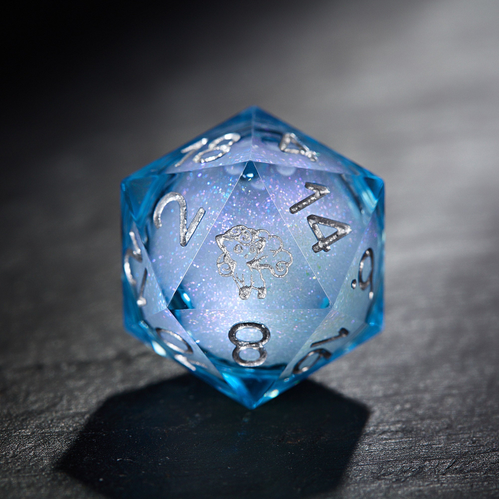 Purple Glitter Galaxy Vampire Resin Dice D10 – CrystalMaggie