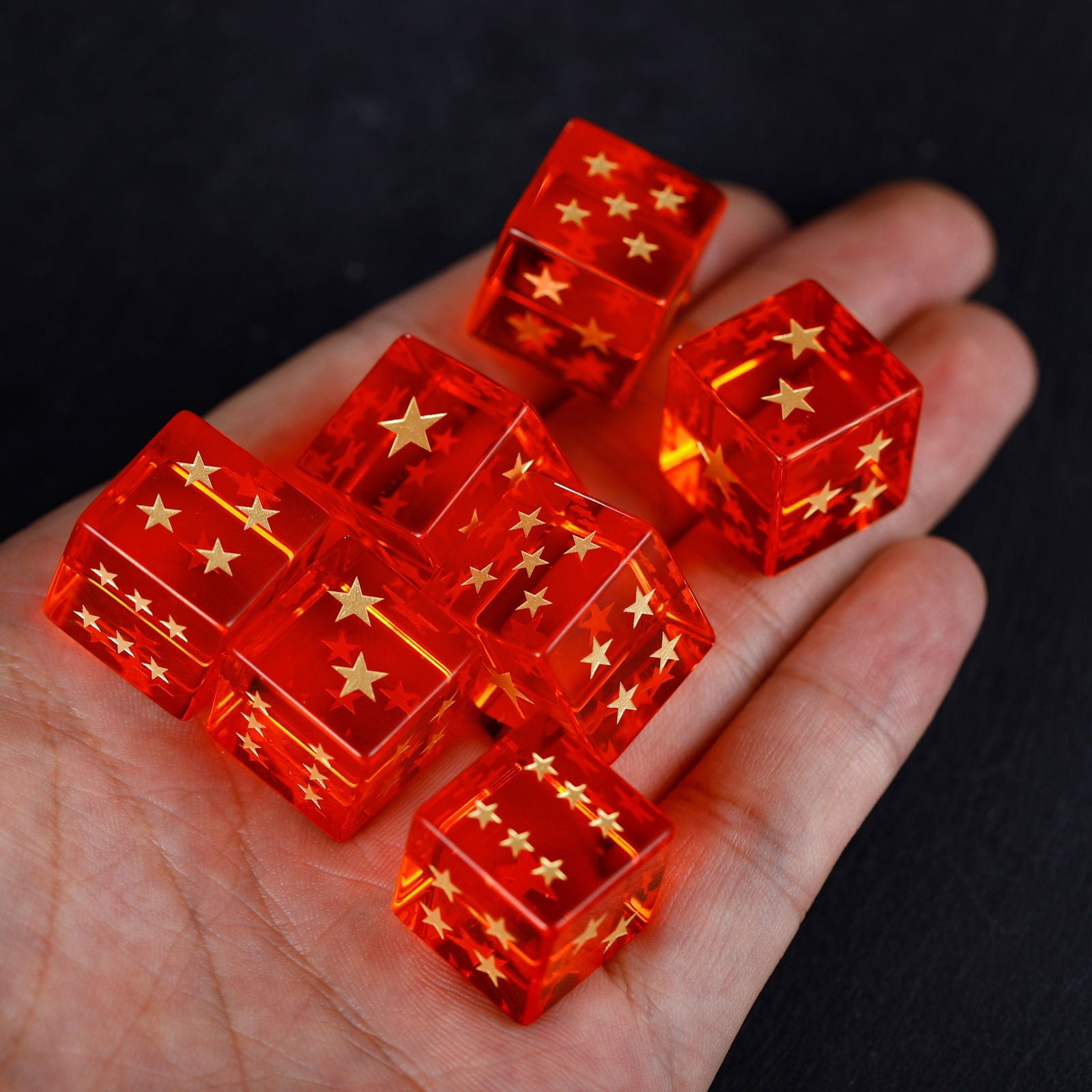 Orange Glass DnD D&D Dice D6 Inspired By Dragon Ball