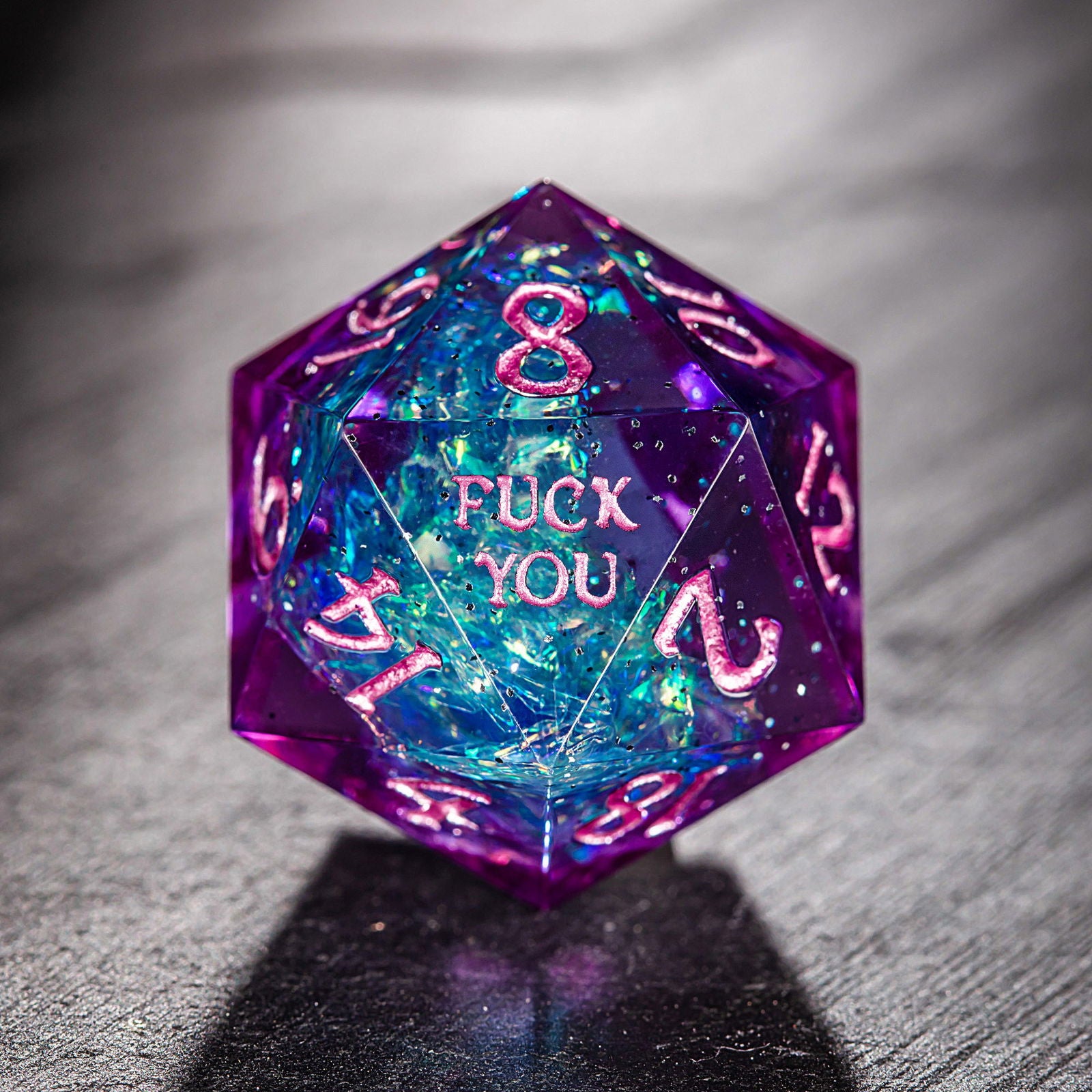Purple Blue Glitter F Word DnD D&D Dice – CrystalMaggie