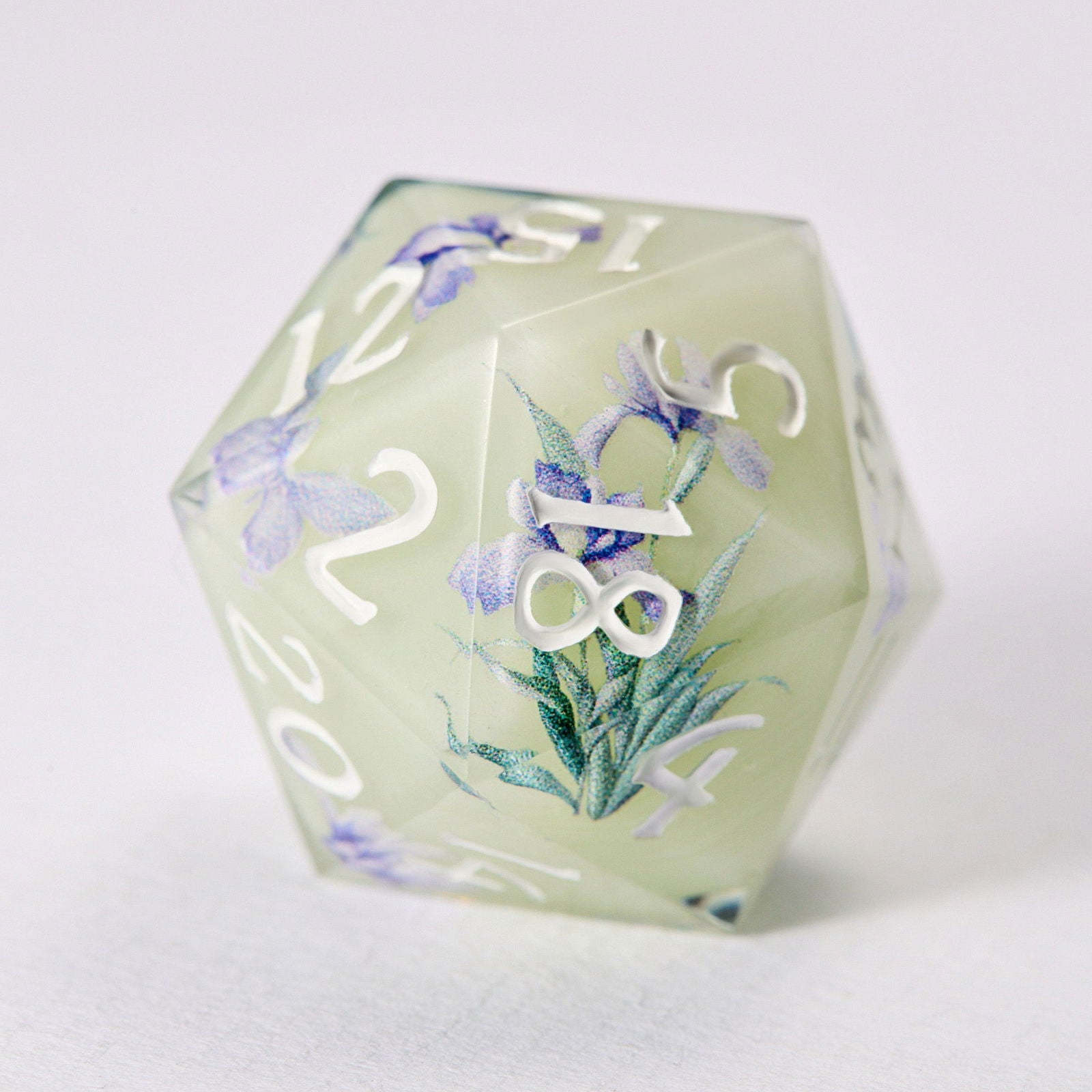 Purple Irises Resin DnD D&D Dice Set – CrystalMaggie