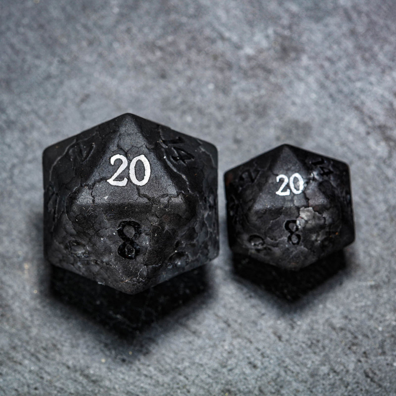 Raised Black Lightning Glass DnD D&D Dice Set – CrystalMaggie
