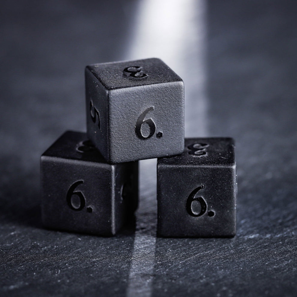 Raised Black Obsidian Gemstone DnD D&D Dice Set – CrystalMaggie