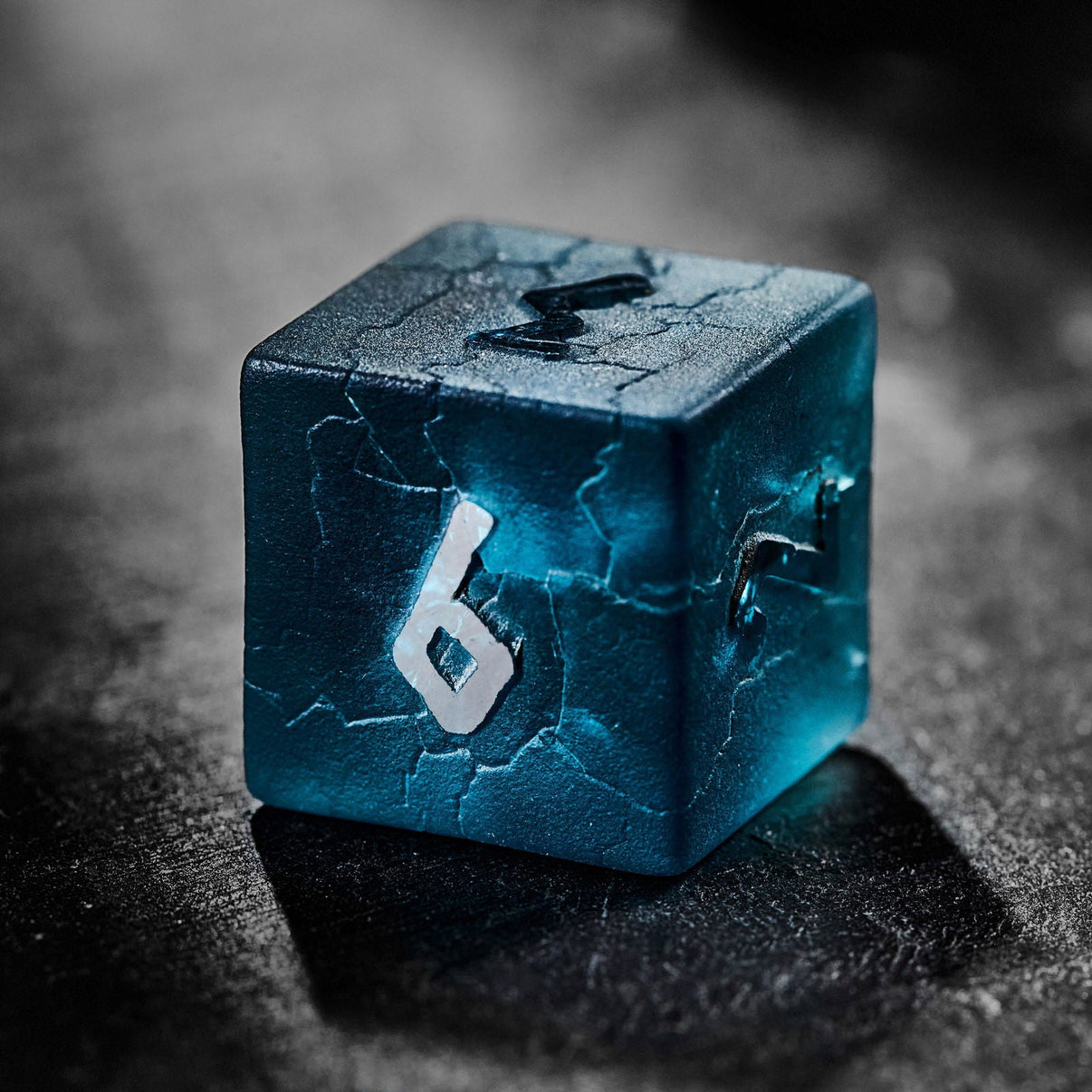 Raised Dark Blue Lightning Glass DnD D&D Dice Set – CrystalMaggie