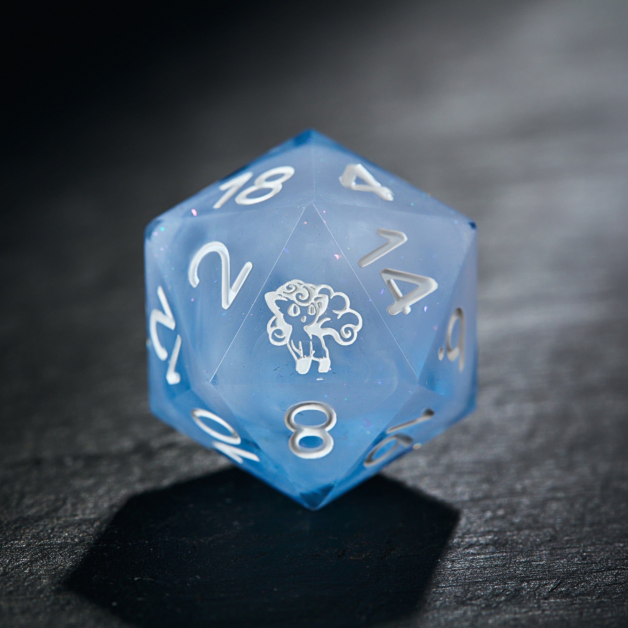 Ice Blue Resin Pokemon Alolan Vulpix DnD D&D Dice Set – CrystalMaggie