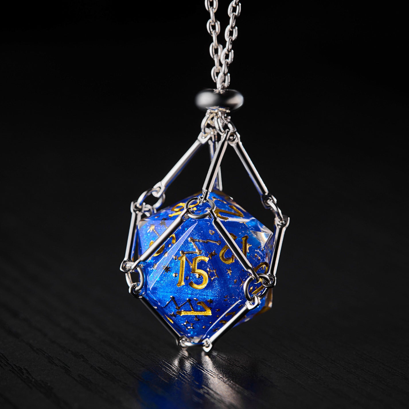 Sapphire Blue Astrology Resin DnD D&D Dice Set – CrystalMaggie