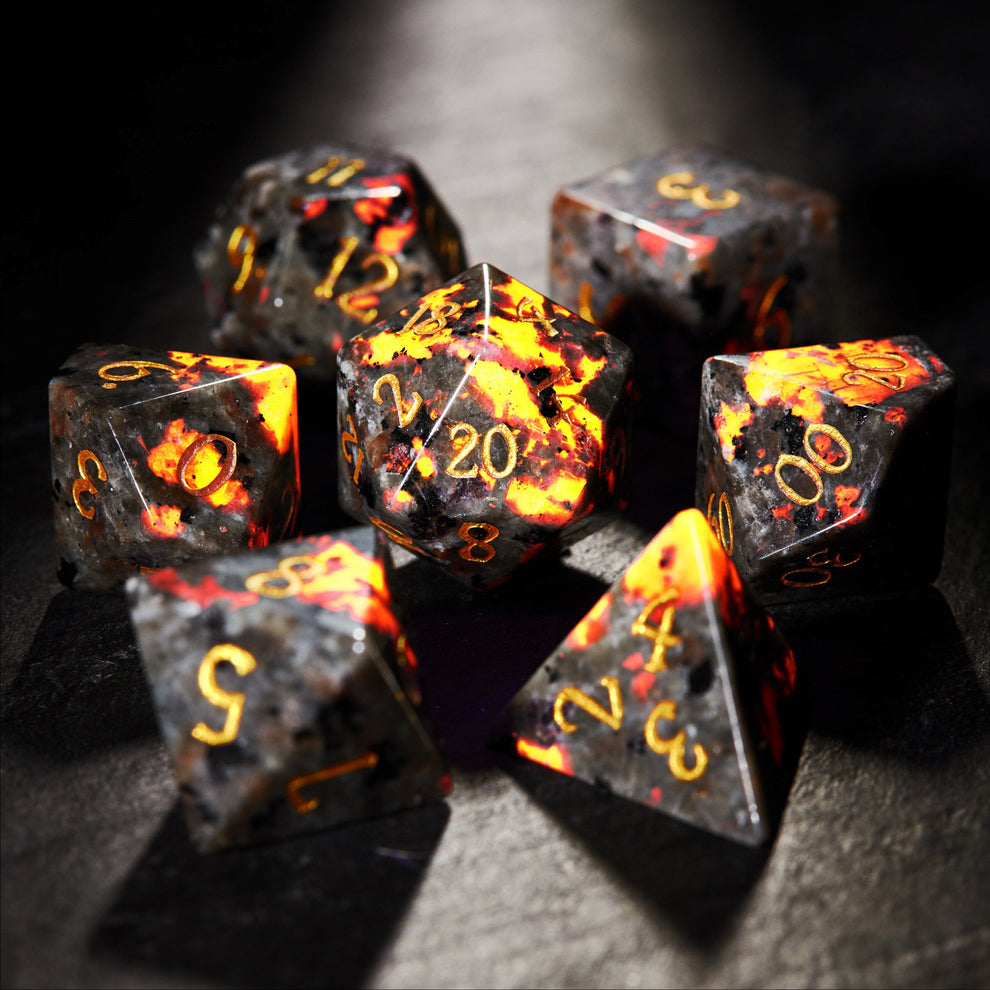 Yooperlite Gemstone DnD D&D Dice Chonk D20 – CrystalMaggie