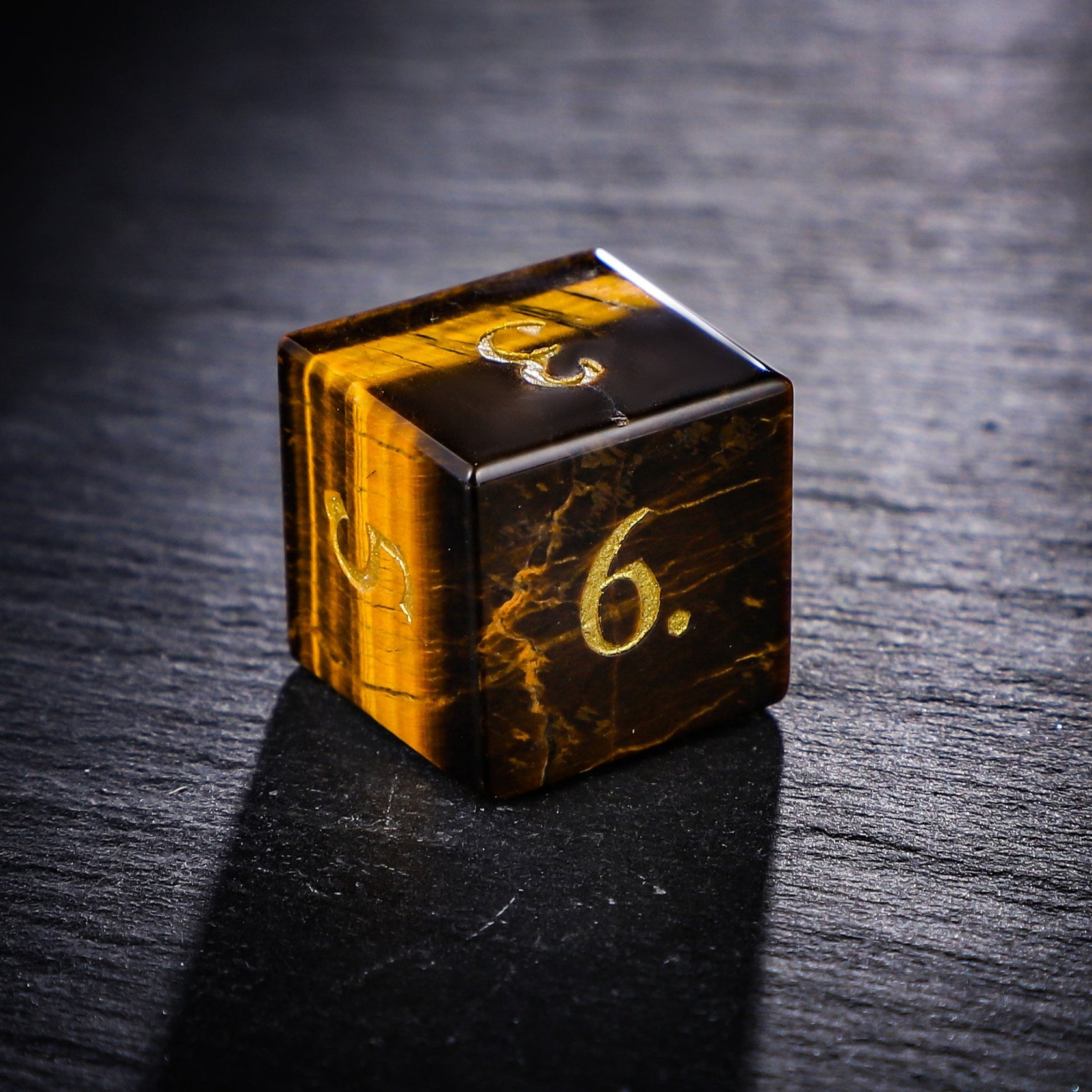 Tiger's Eye Gemstone DnD D&D Dice Set