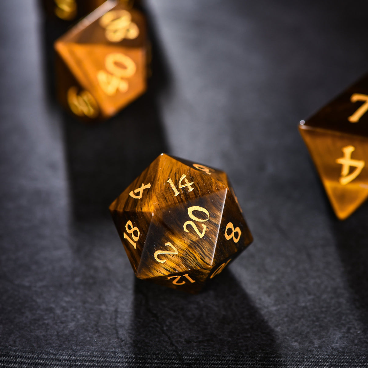 Tiger's Eye Gemstone DnD D&D Dice Set – CrystalMaggie