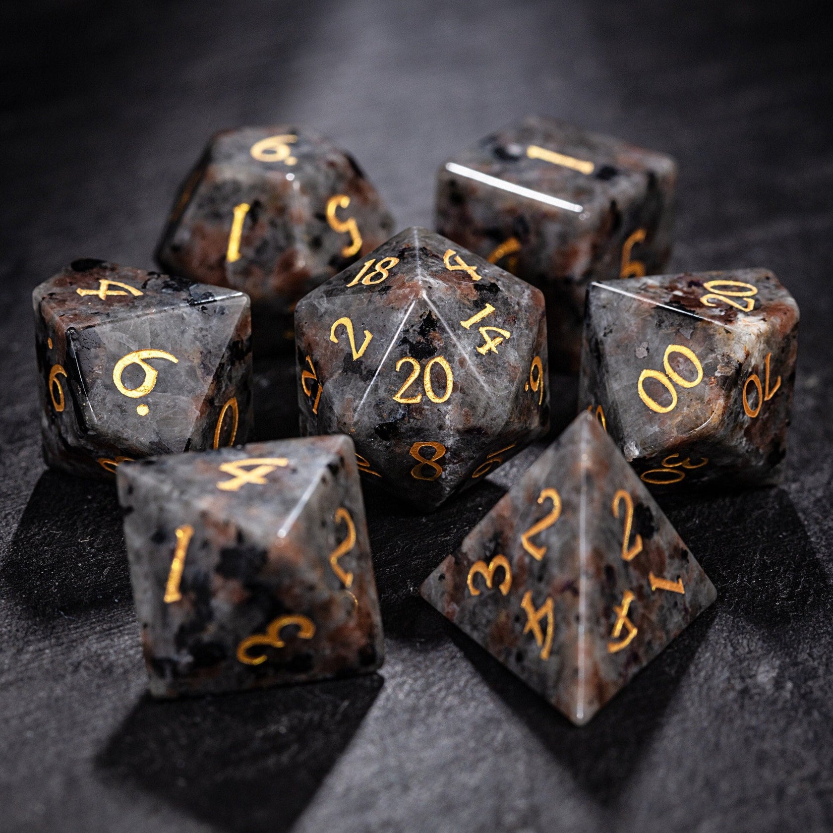 Yooperlite Gemstone DnD D&D Dice Set
